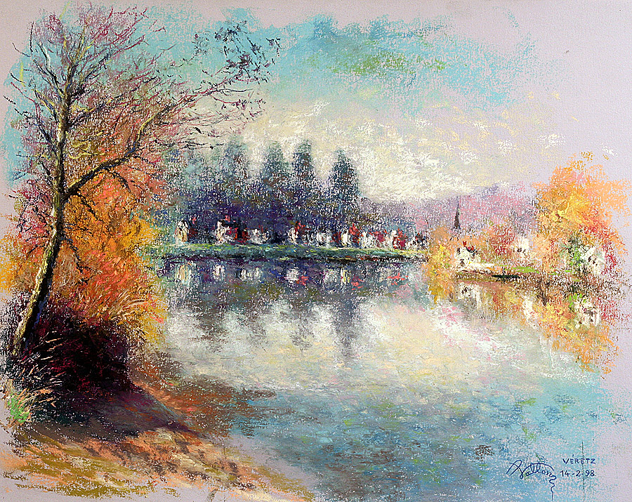 PIERRE VALLON - Impressionist painter in pastel colors